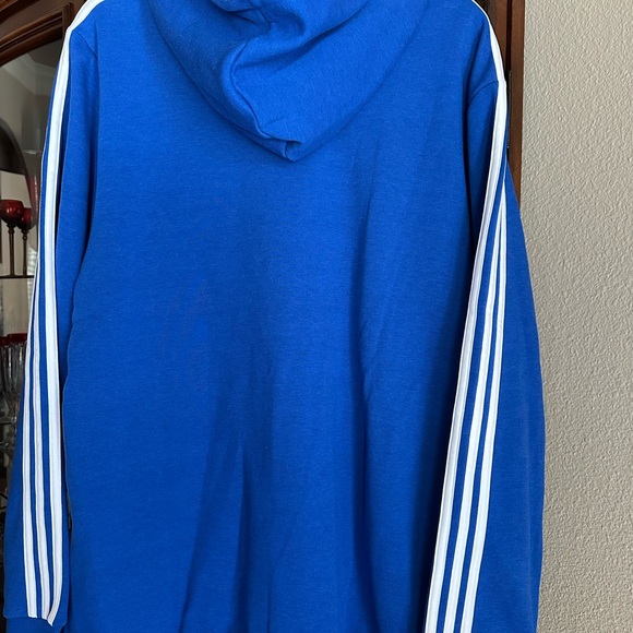 adidas | Jackets & Coats | Adidas Royal Blue Hoodie With White Logo ...